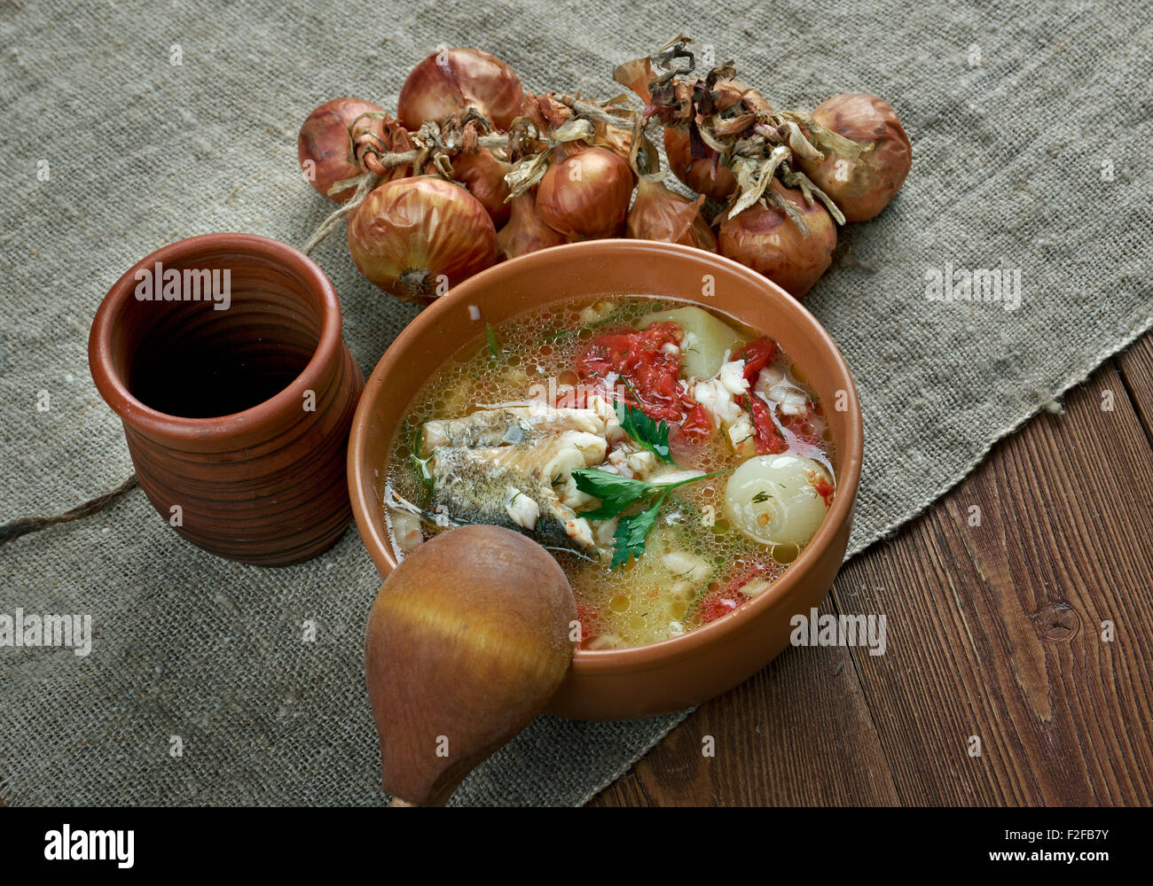 scherba - Russian Cossack fish soup Stock Photo - Alamy