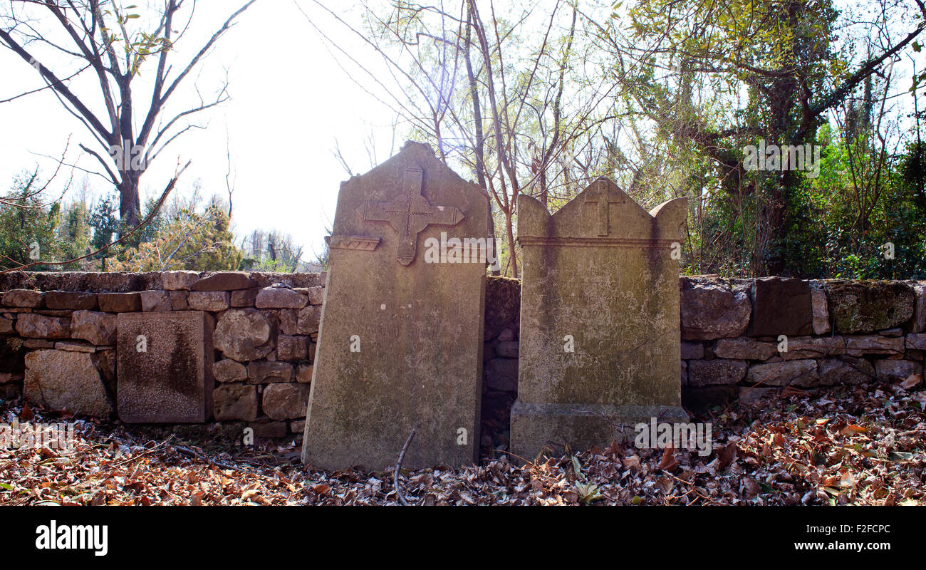 Photo of two Tombstone next to the San Giovanni in Tuba church Stock ...