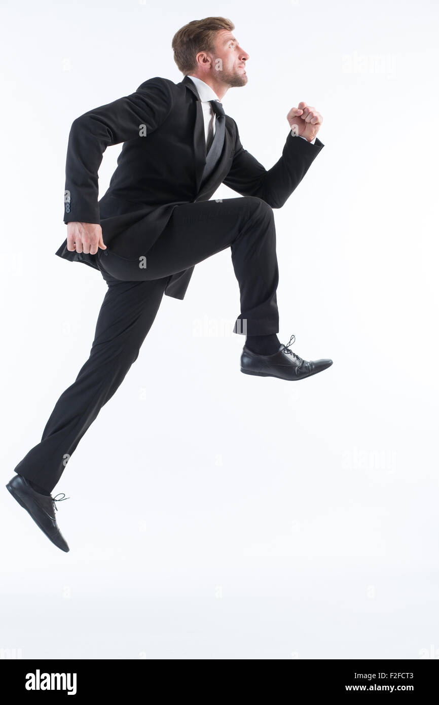 Businessman walking up stairs drawn hi-res stock photography and images ...