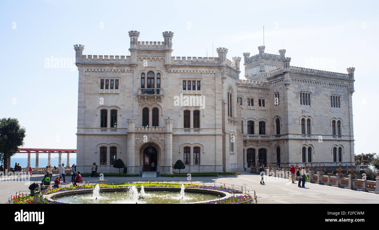 View of Miramare castle, Trieste - Italy Stock Photo - Alamy