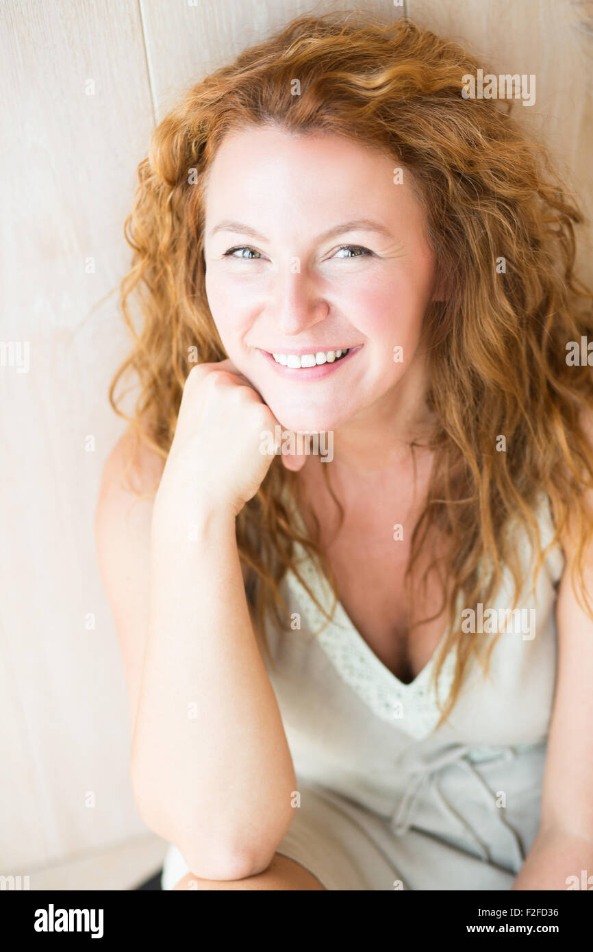 Beautiful woman portrait home hi-res stock photography and images - Alamy