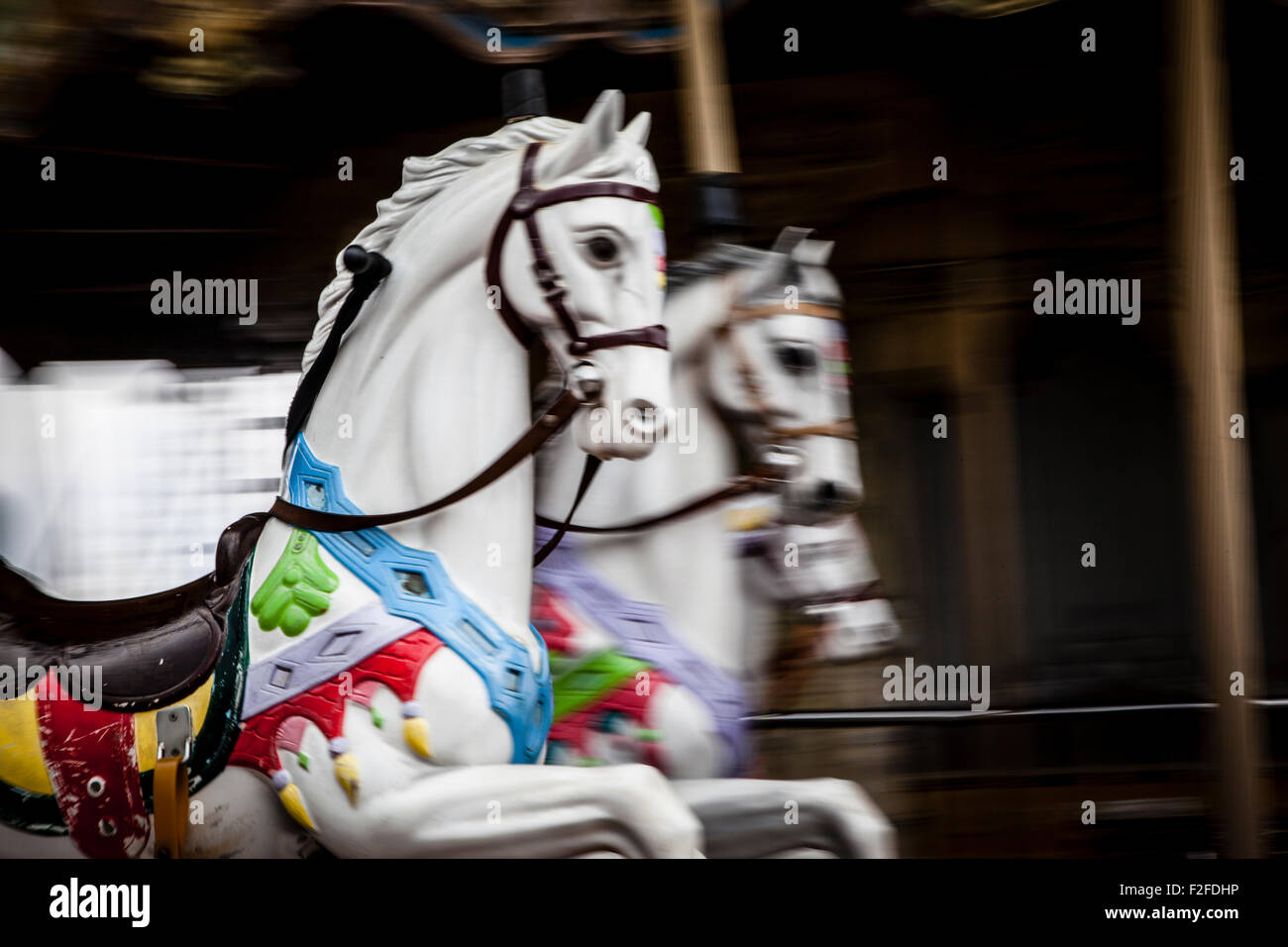 Carrousel at Tibidabo Amusement Park Stock Photo - Alamy