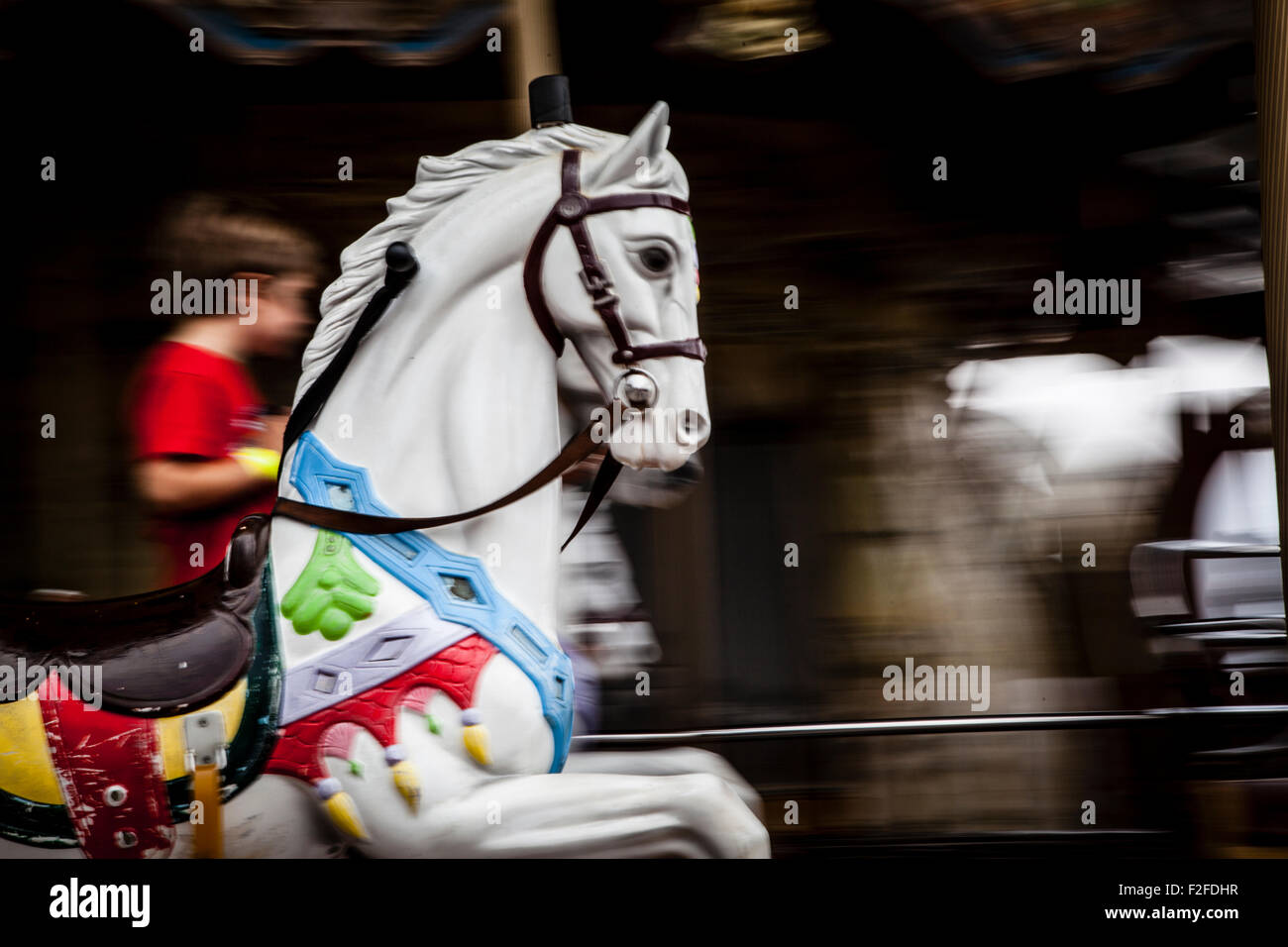 Carrousel at Tibidabo Amusement Park Stock Photo - Alamy