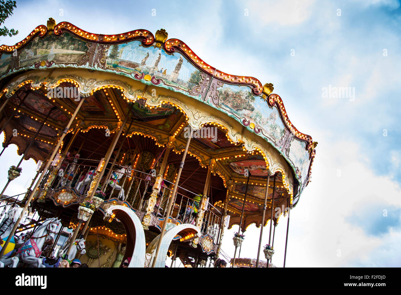 Carrousel at Tibidabo Amusement Park Stock Photo - Alamy