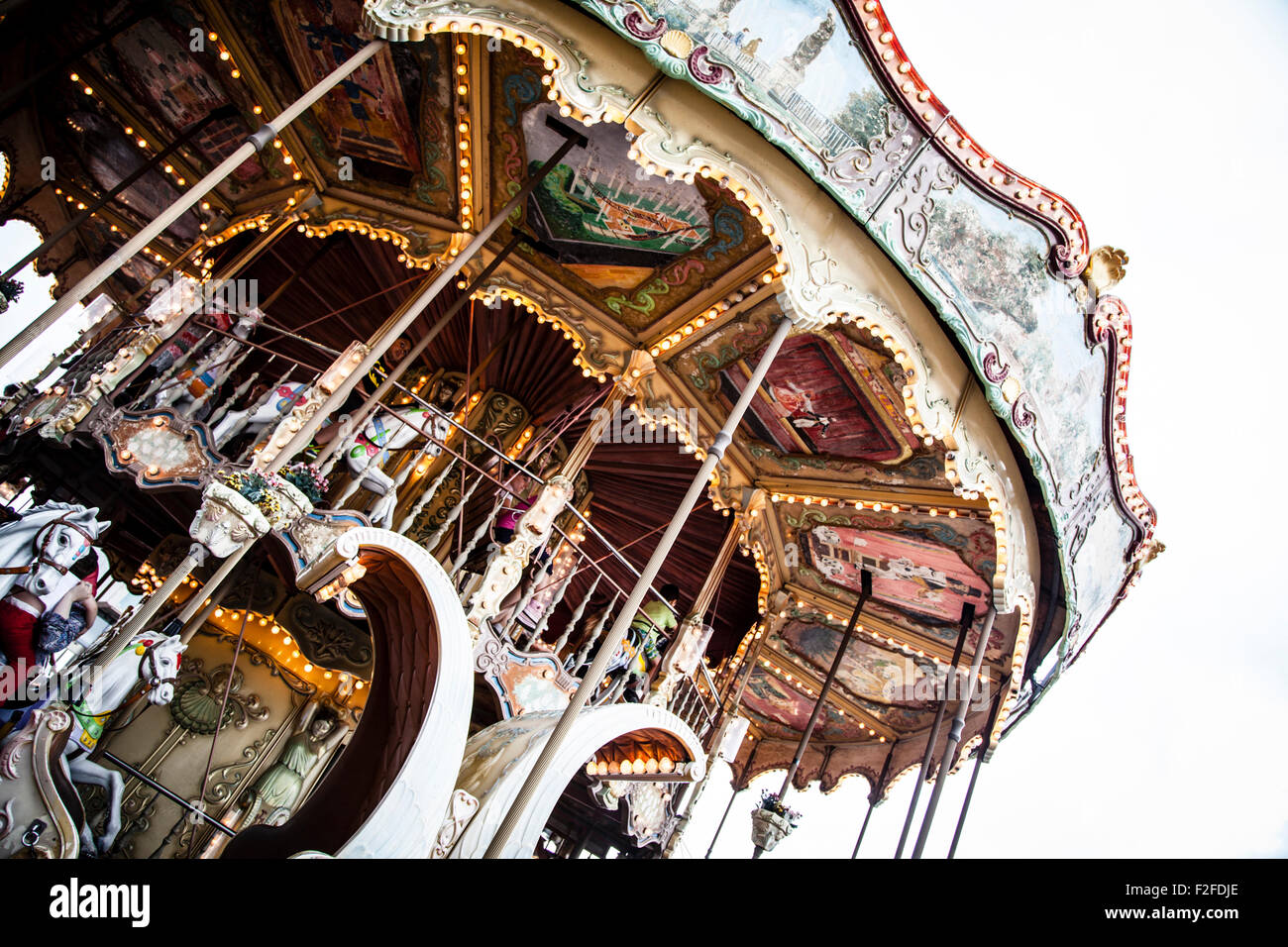 Carrousel at Tibidabo Amusement Park Stock Photo - Alamy