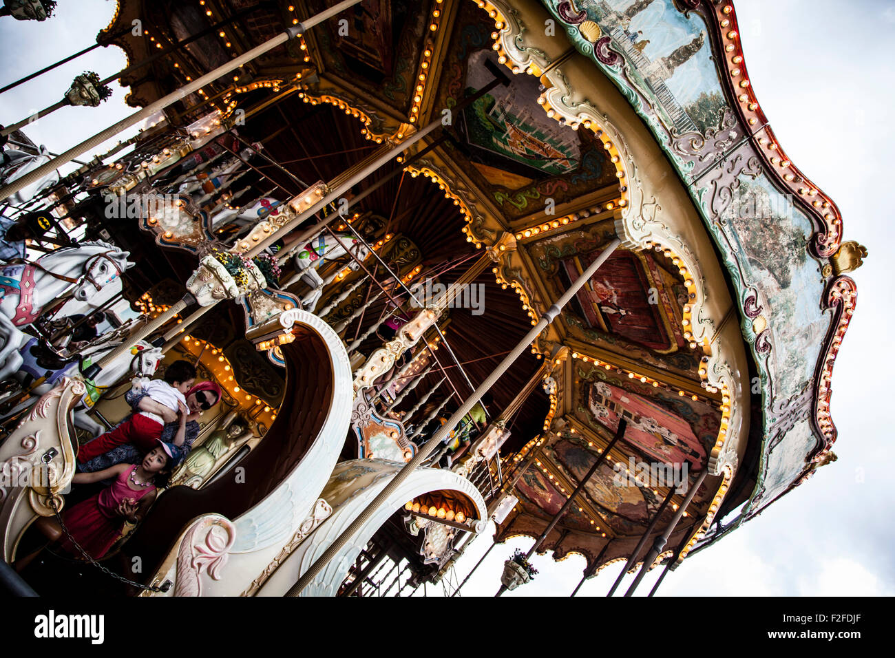Carrousel at Tibidabo Amusement Park Stock Photo - Alamy