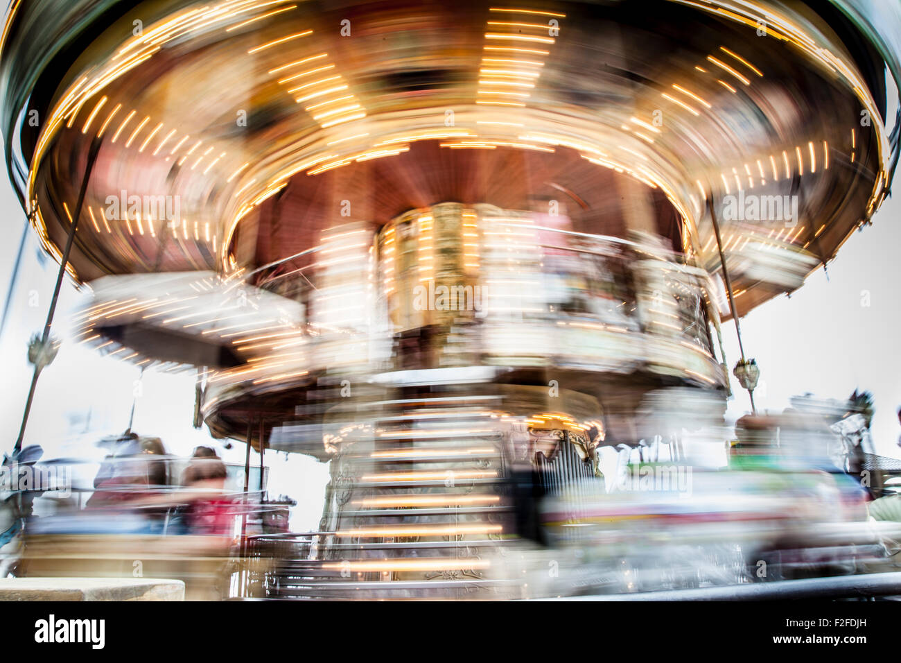 Carrousel at Tibidabo Amusement Park Stock Photo - Alamy