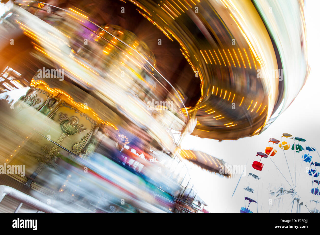 Carrousel at Tibidabo Amusement Park Stock Photo - Alamy