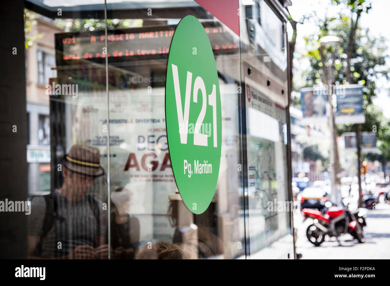 BARCELONA, SPAIN -Bus stop Stock Photo - Alamy