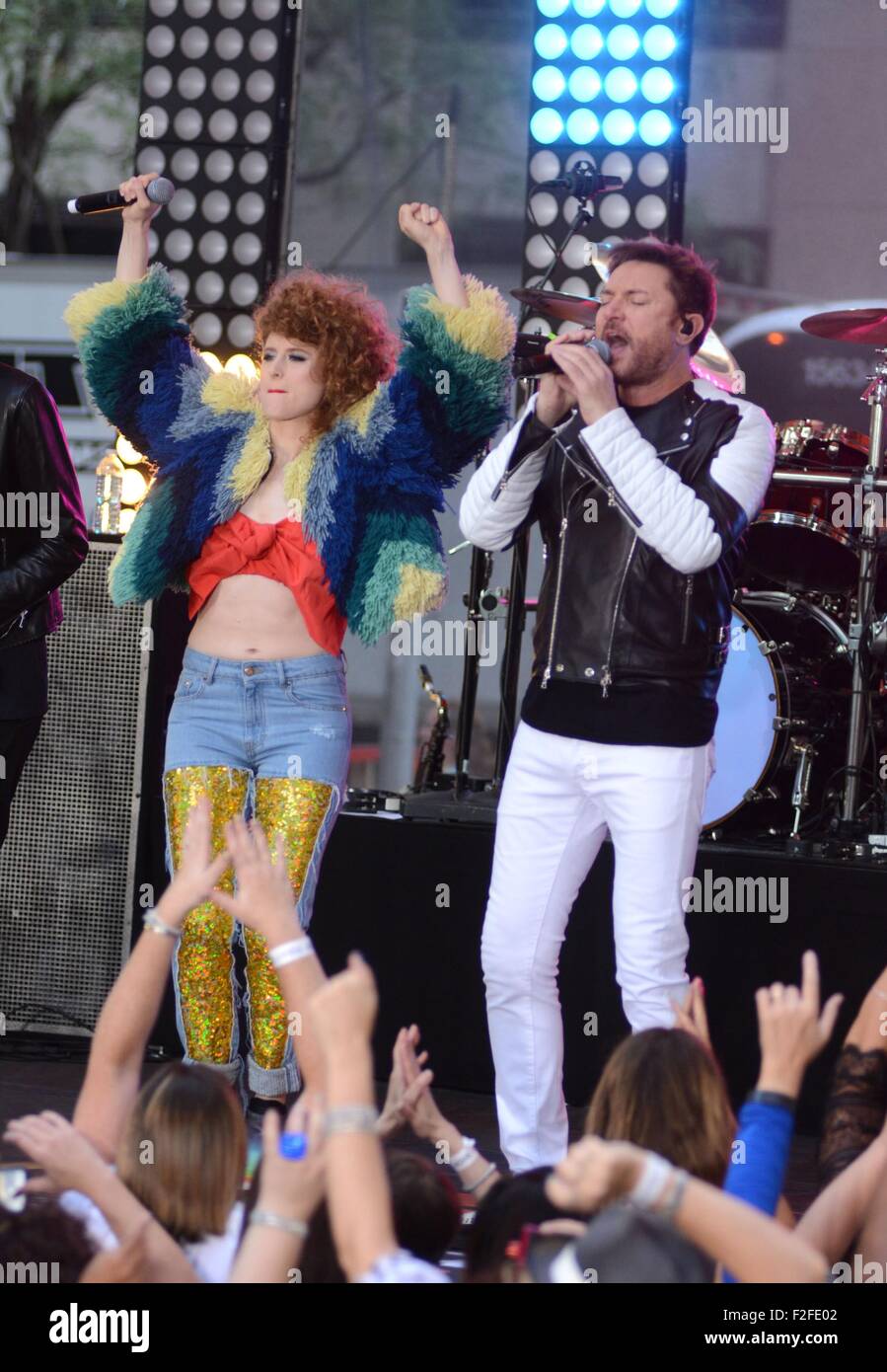 New York, NY, USA. 17th Sep, 2015. Kiesza Ellestad, Simon Le Bon on stage for NBC Today Show ...