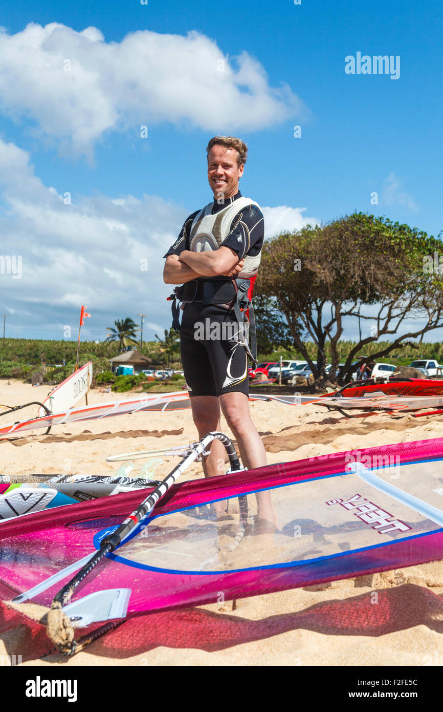 Windsurfer Windsurfing Beach Park On High Resolution Stock Photography ...