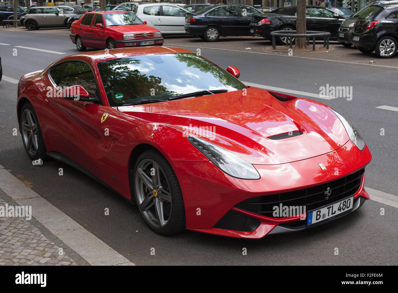 A Red Ferrari Stock Photo - Alamy