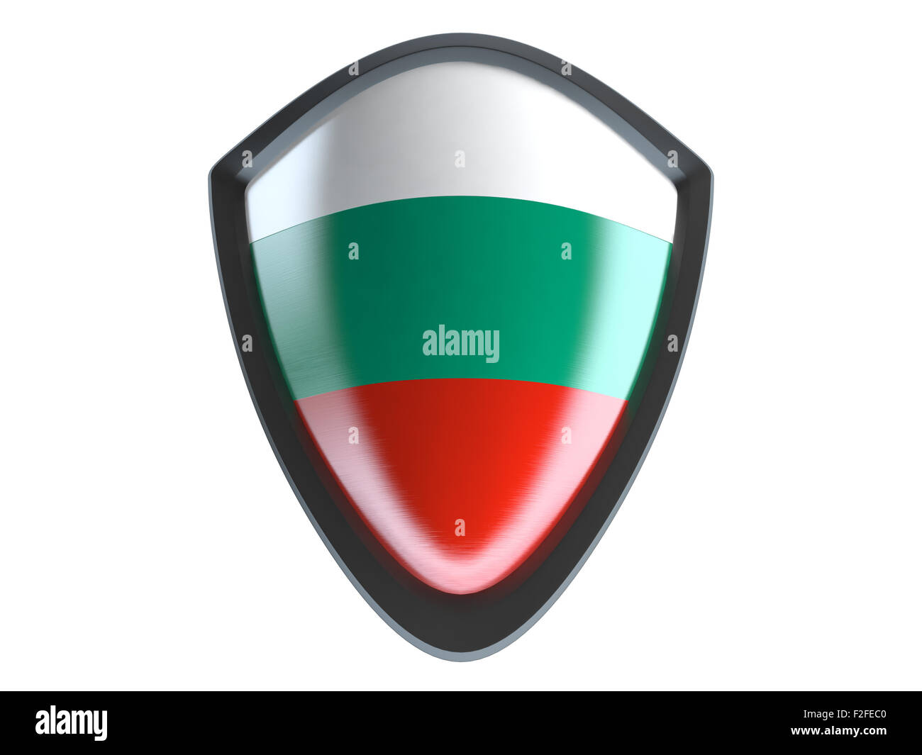 Bulgaria flag on metal shield isolate on white background Stock Photo ...