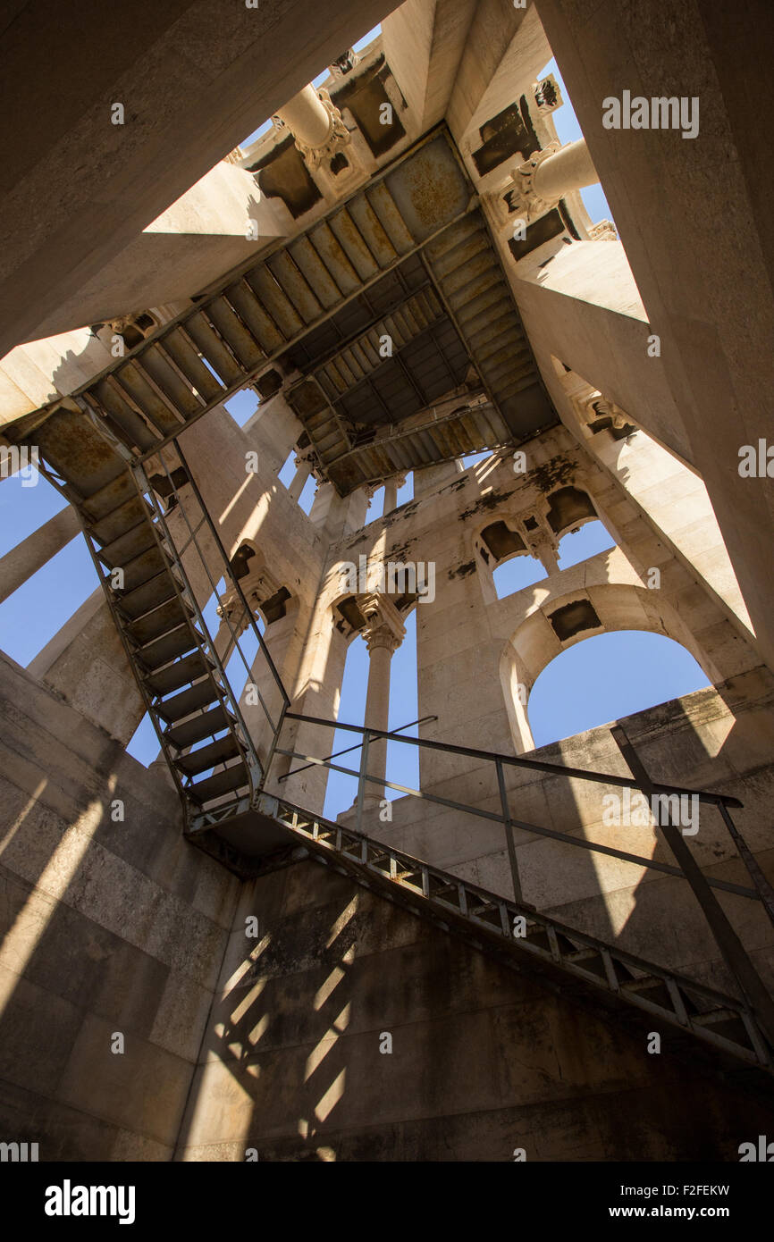 Stairs inside the bell tower of Cathedral of Saint Domnius at the ...