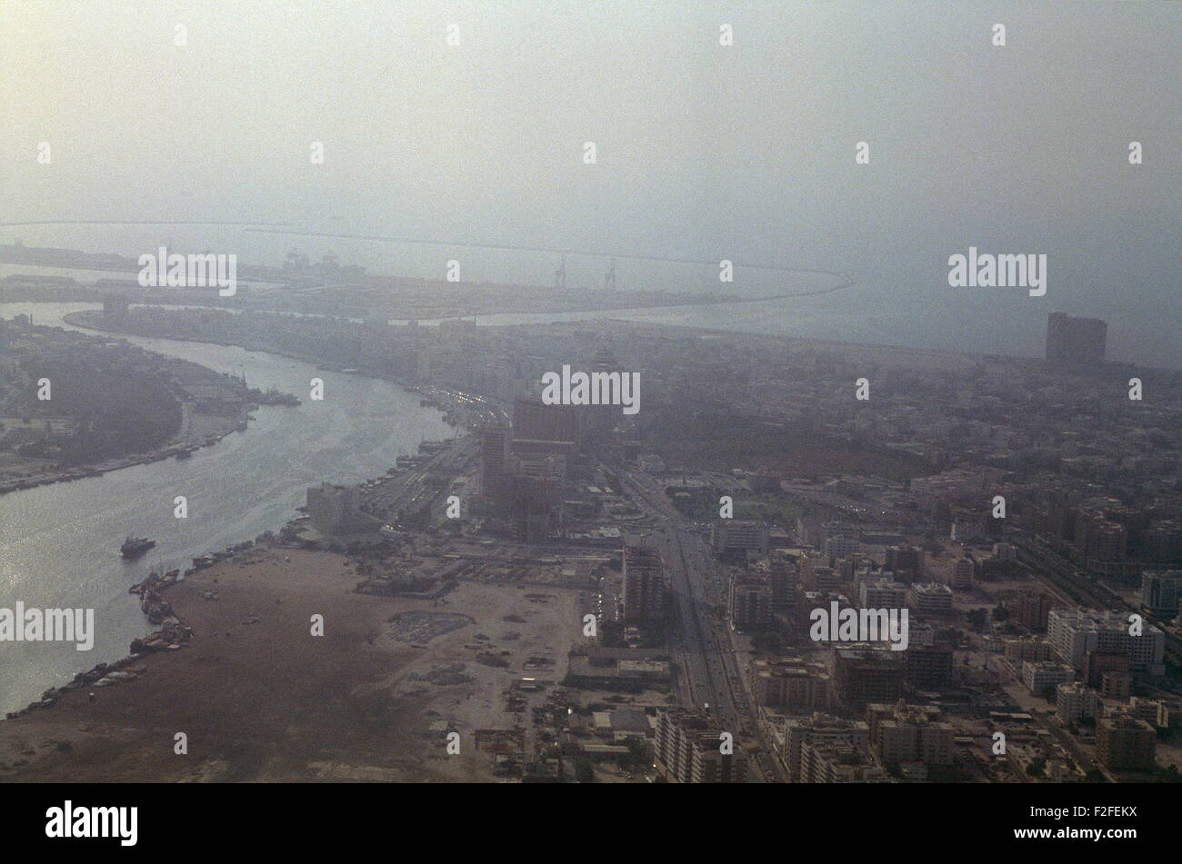 Dubai and Dubai Creek in the 1990s, before the big development boom ...