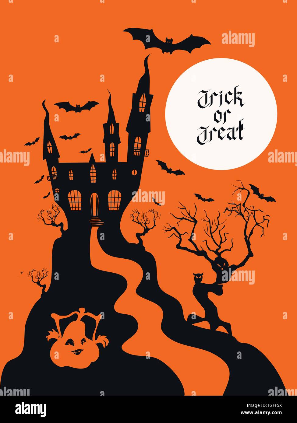 Spooky House Trick Or Treat card design Stock Vector Image & Art - Alamy
