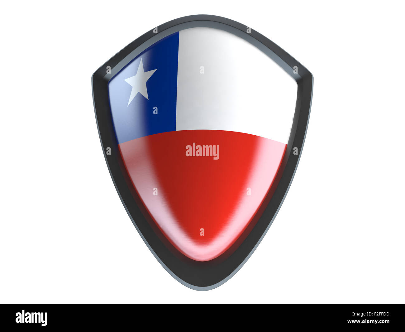 Chile flag on metal shield isolate on white background Stock Photo - Alamy