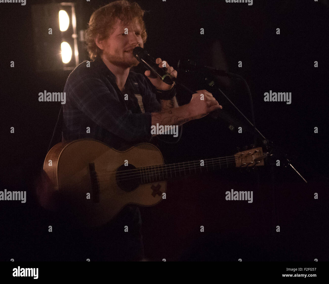 Ed Sheeran performing a secret gig at the Latitude Festival 2015 ...