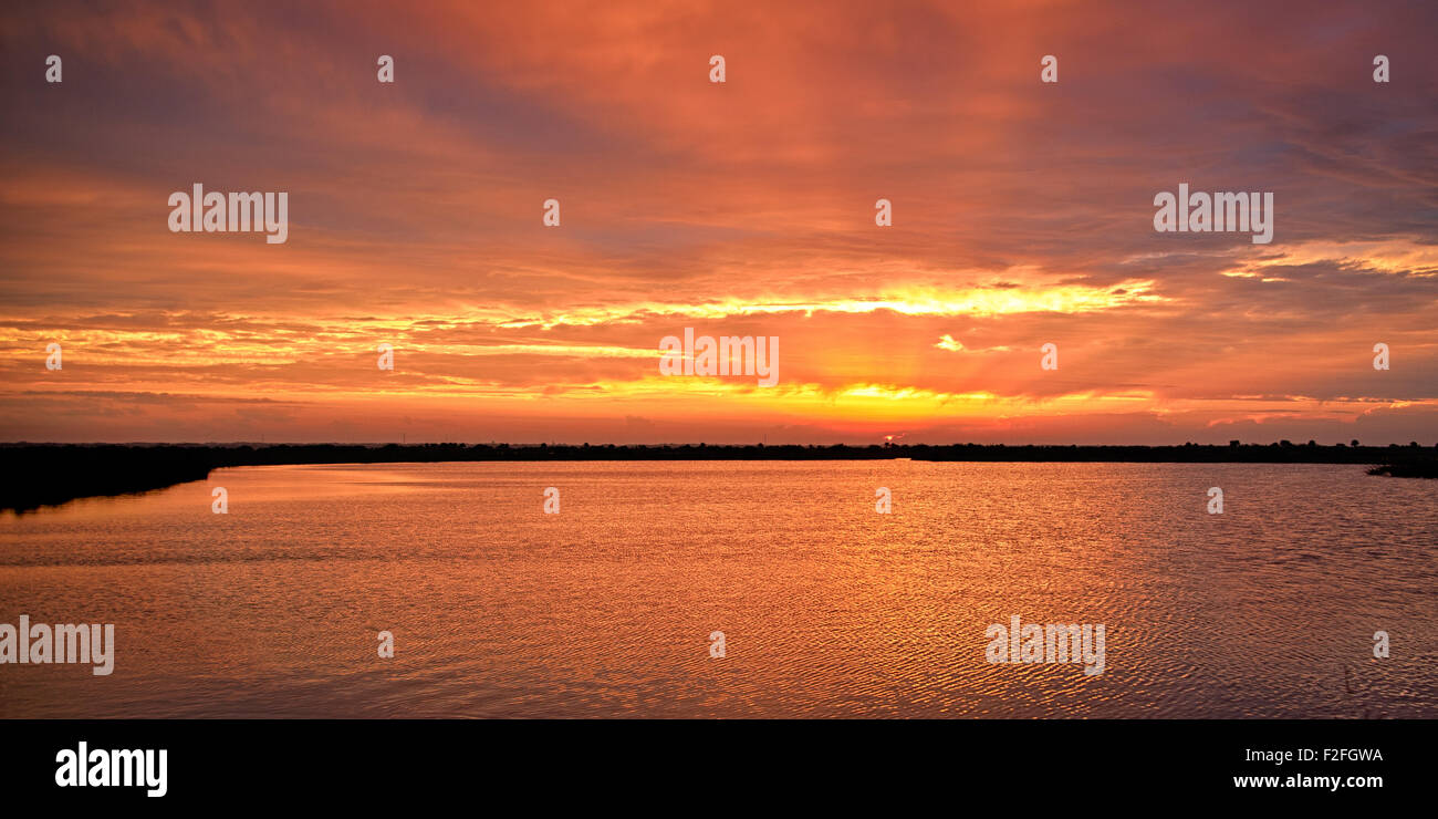 Sunset over the Atlantic ocean, Merritt Island, Brevard County, Florida ...