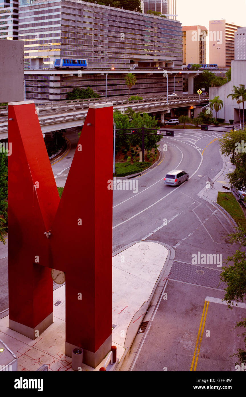High angle view of a sculpture in Downtown Miami, Miami, Florida, USA ...
