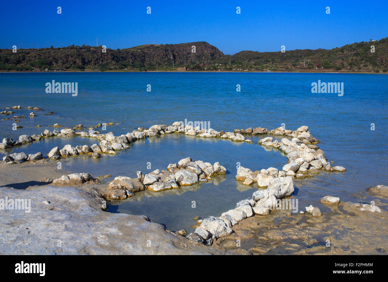 View of thermal waters in the Lago di Venere in Pantelleria, Sicily ...