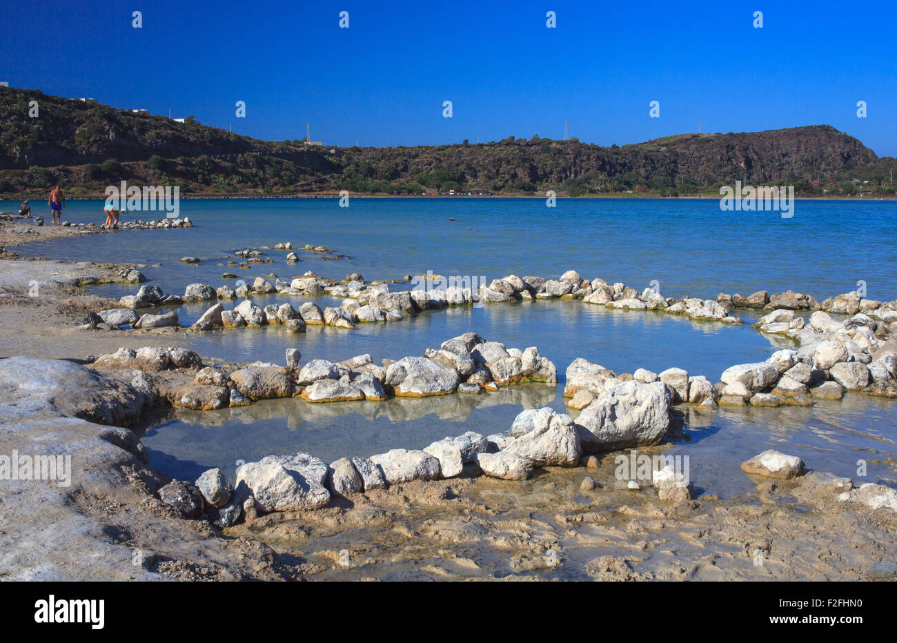 View of thermal waters in the Lago di Venere in Pantelleria, Sicily ...