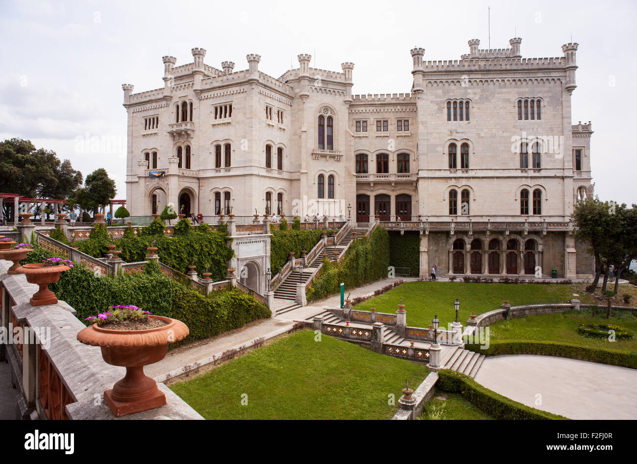 View of Miramare castle, Trieste - Italy Stock Photo - Alamy