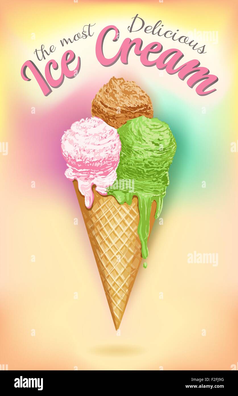 Vintage Ice Cream Poster. Vector Illustration Stock Vector Image & Art ...