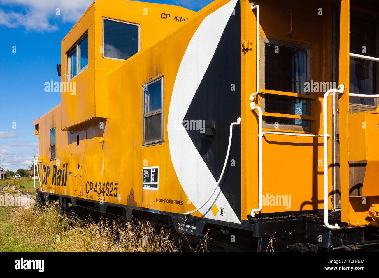 An old Canadian Pacific Rail Caboose in Castor, Alberta, Canada Stock ...