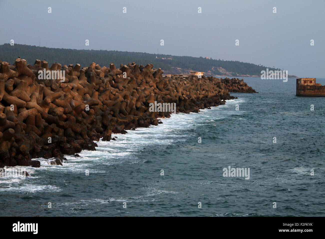 Giant concrete harbour defences Stock Photo - Alamy