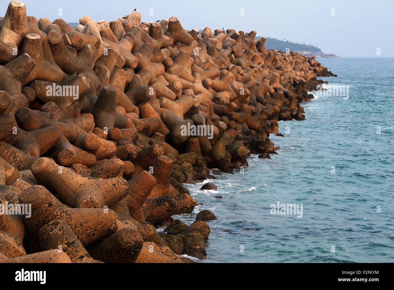 Giant concrete harbour defences Stock Photo - Alamy