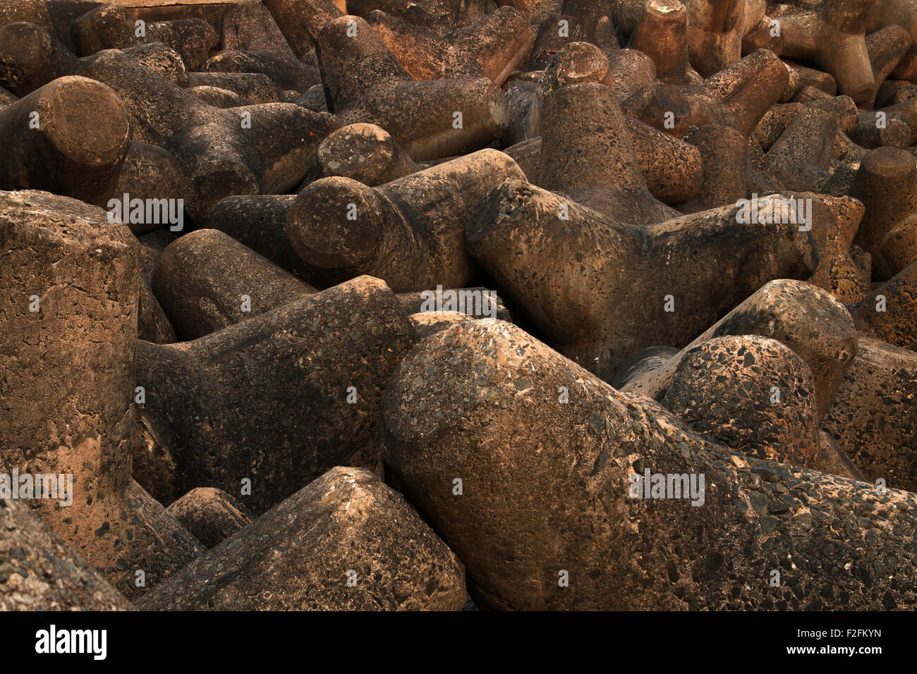 Giant concrete harbour defences Stock Photo - Alamy