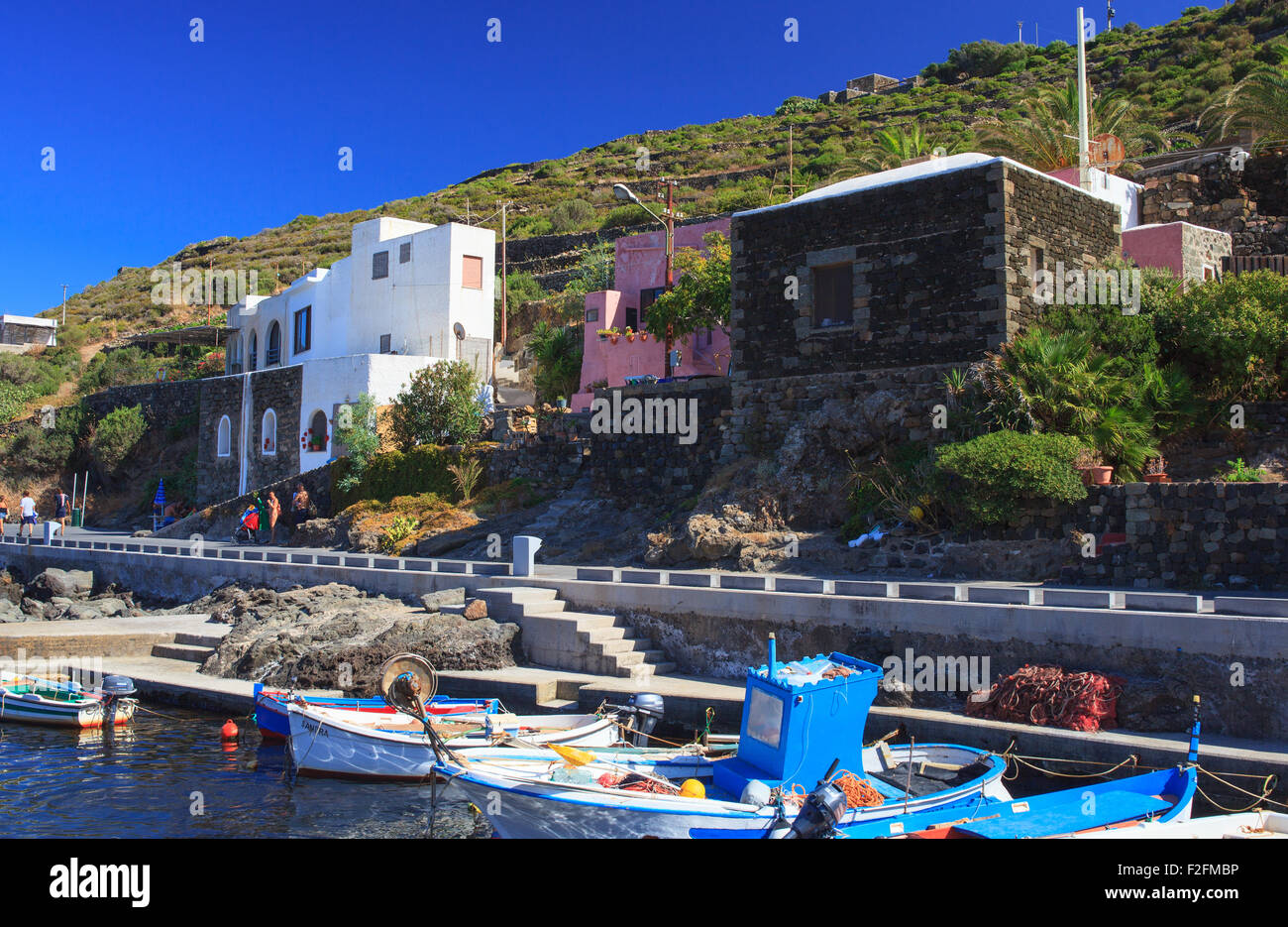View of pier in Gadir, Pantelleria. Sicily Stock Photo - Alamy