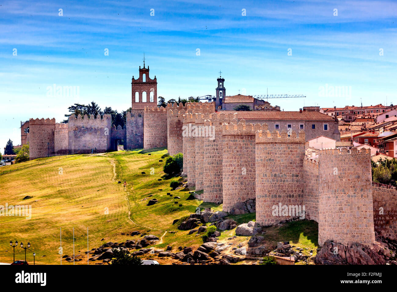 Avila Ancient Medieval City Walls Castle Swallows Castile Spain. Avila ...