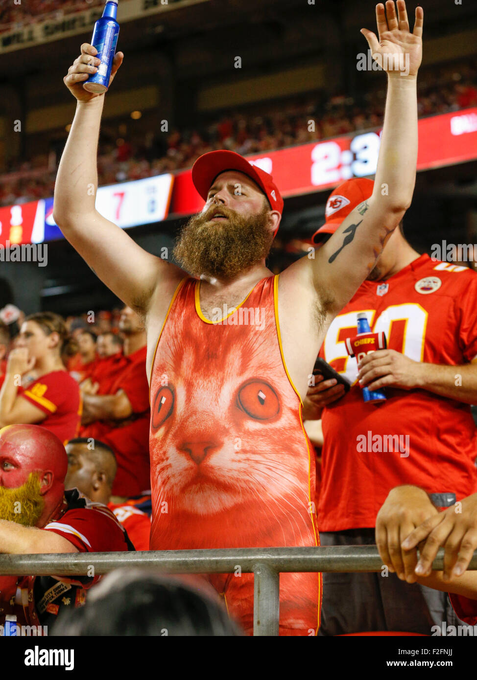 Kansas City, MO, USA. 17th September, 2015. Kansas City Chiefs fan ...