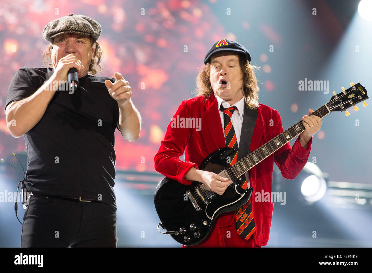 Chicago, Illinois, USA. 15th Sep, 2015. BRIAN JOHNSON (L) and ANGUS ...