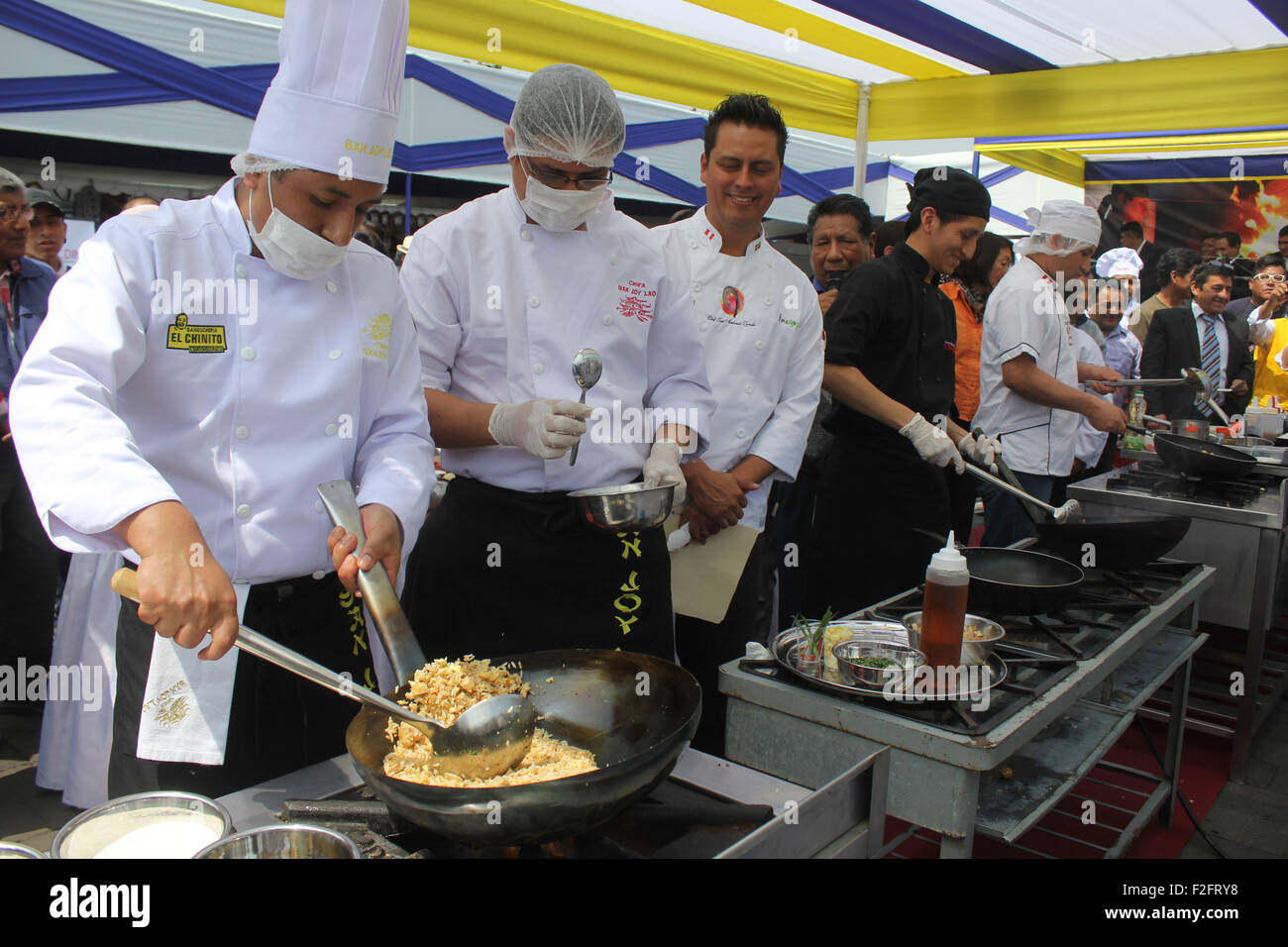 Lima, Peru. 17th Sep, 2015. Chefs make Chaufa Rice during the contest ...