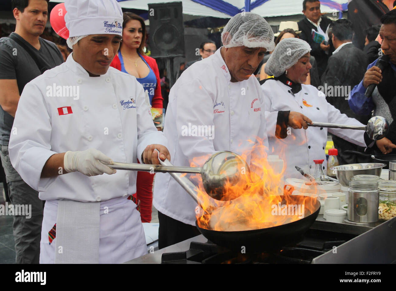 Lima, Peru. 17th Sep, 2015. Chefs make Chaufa Rice during the contest ...