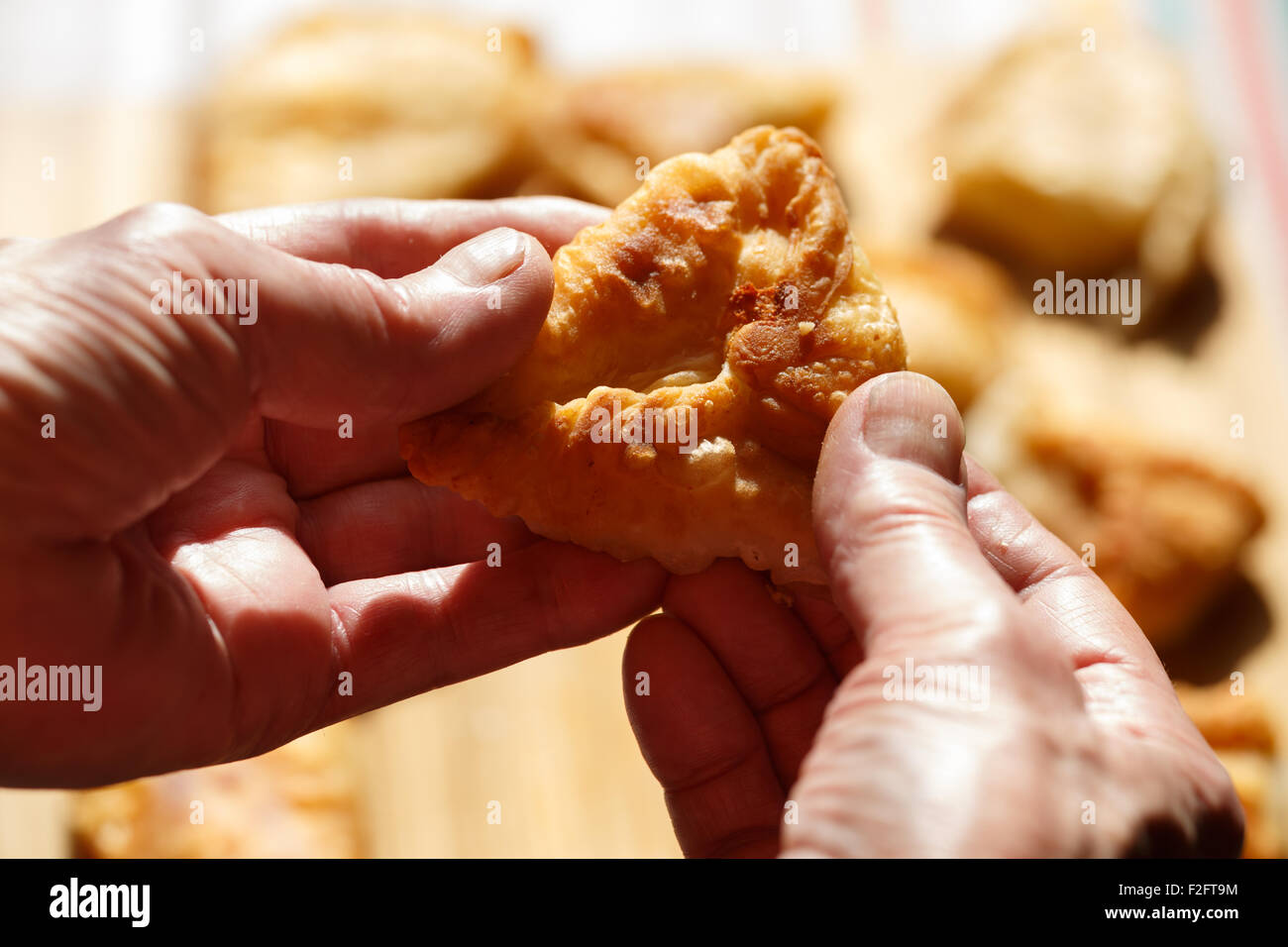 Homemade cheese stuffed patties made from puff pastry (phyllo Stock ...