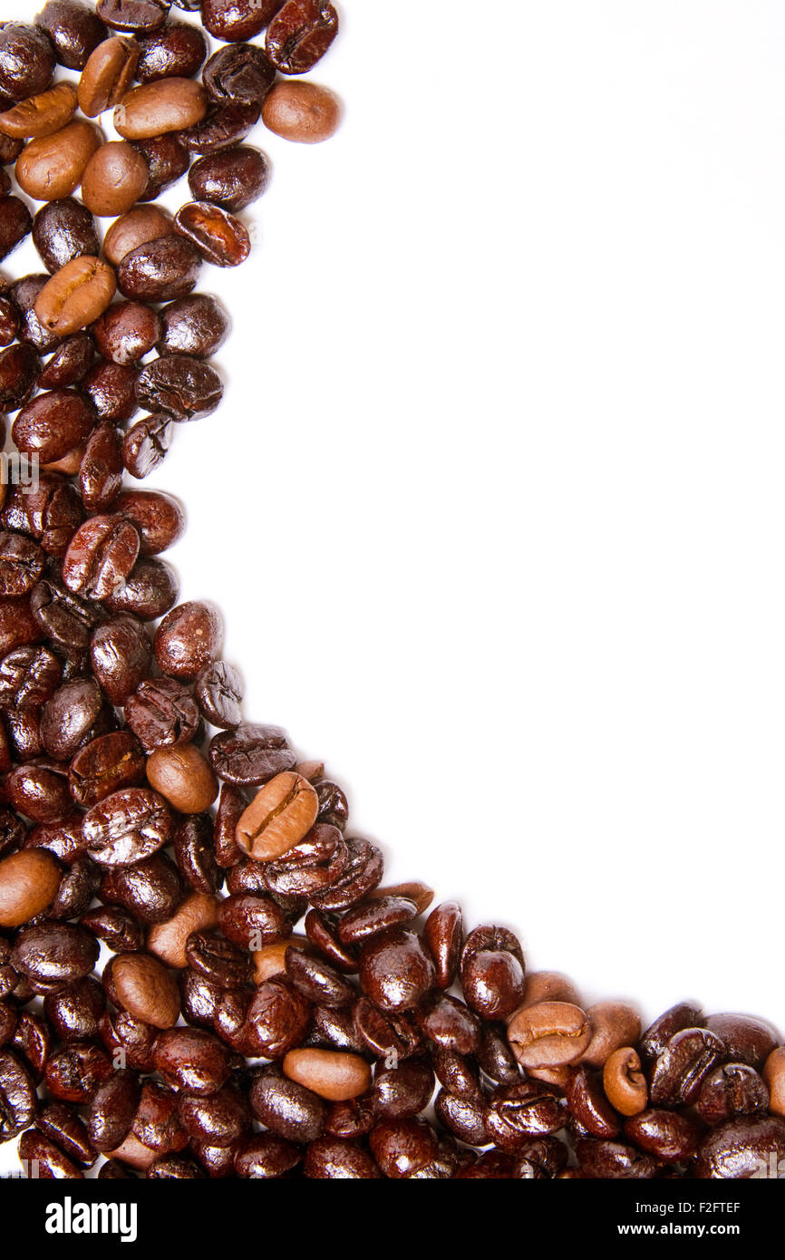 Coffee beans isolated on white background with copyspace Stock Photo ...