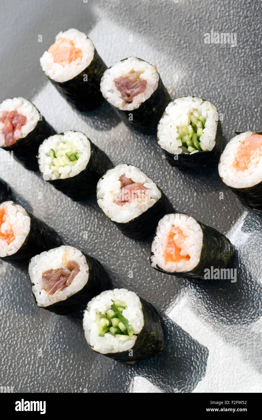 Close-up shot of traditional japanese sushi Stock Photo - Alamy