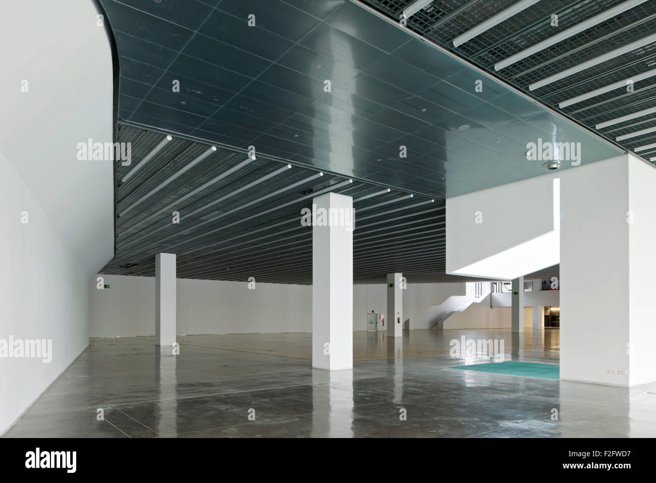 Interior view of main exhibition ground floor gallery with white ...