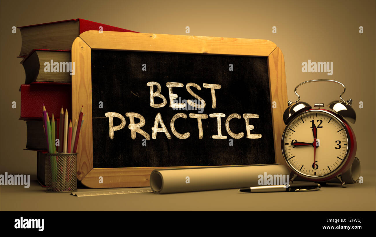Handwritten Best Practice on a Chalkboard. Composition with Chalkboard ...