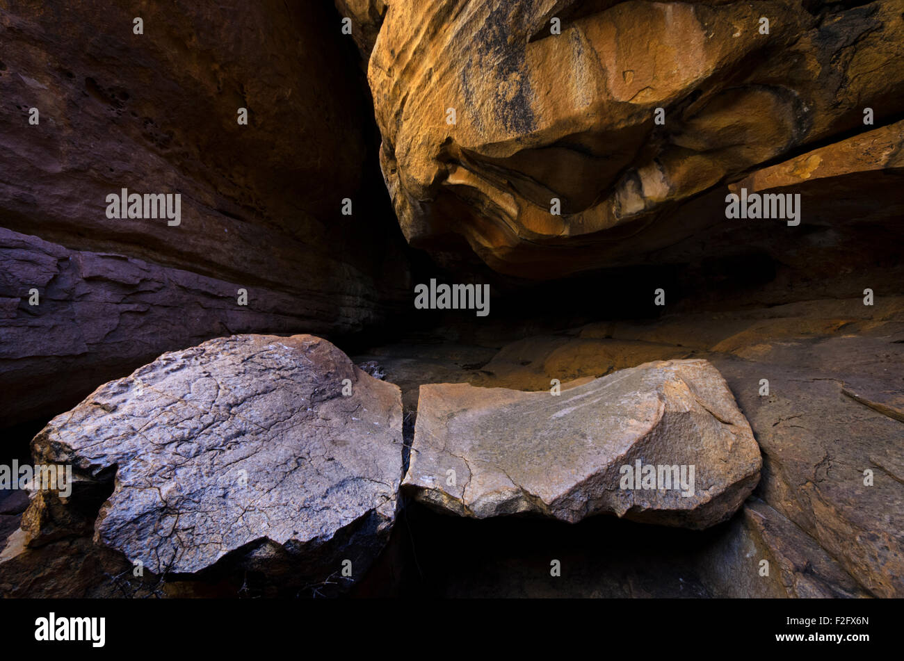 Rocks in a cave in the Cederberg mountains of South Africa Stock Photo ...