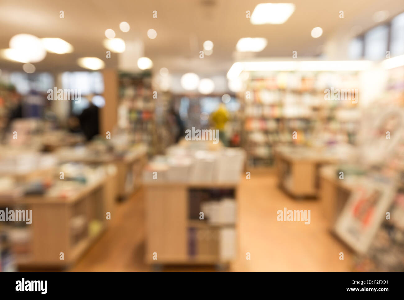 Out of focus shot from inside a book store, great as a background or ...