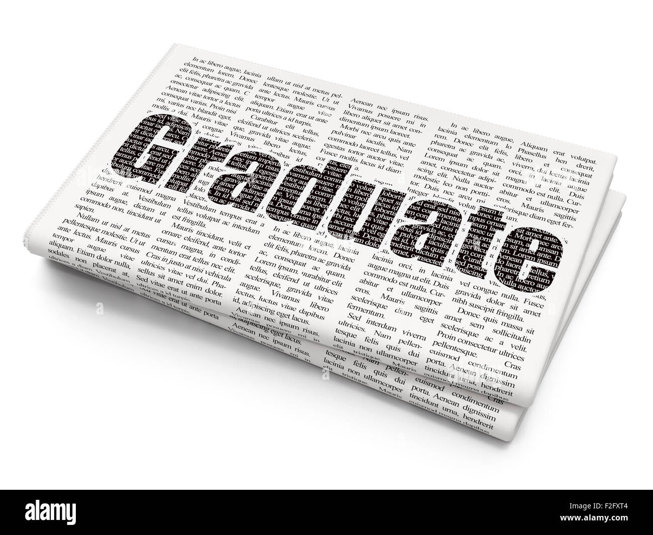 Learning concept: Graduate on Newspaper background Stock Photo - Alamy