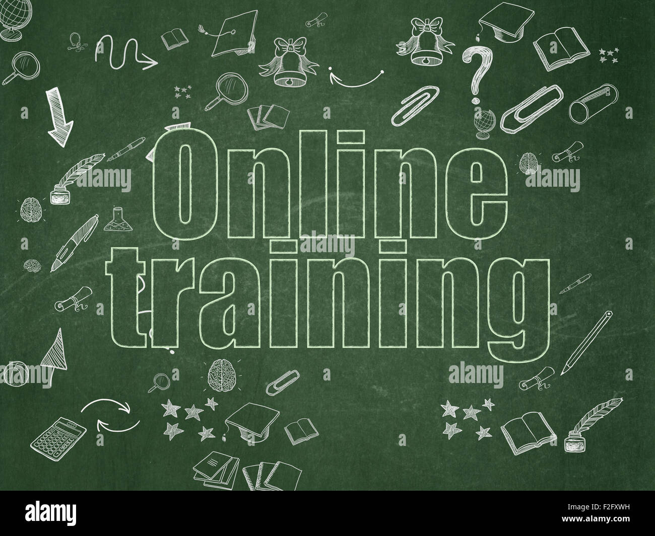 Studying concept: Online Training on School Board background Stock ...