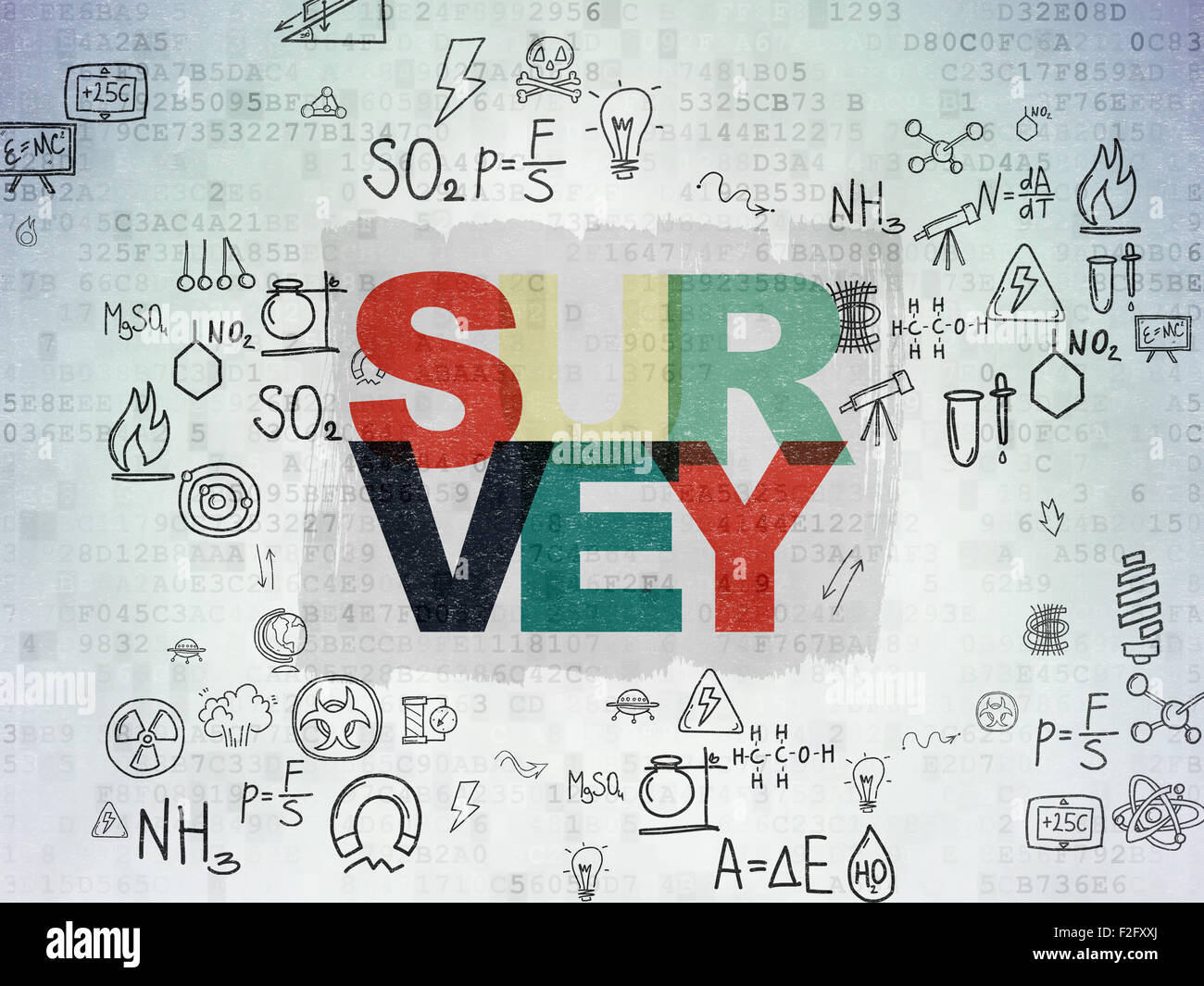 Science concept: Survey on Digital Paper background Stock Photo - Alamy