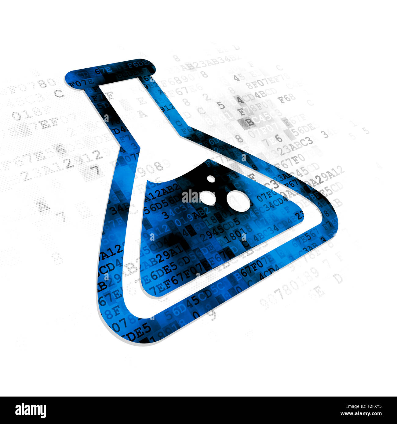 Science concept: Flask on Digital background Stock Photo - Alamy