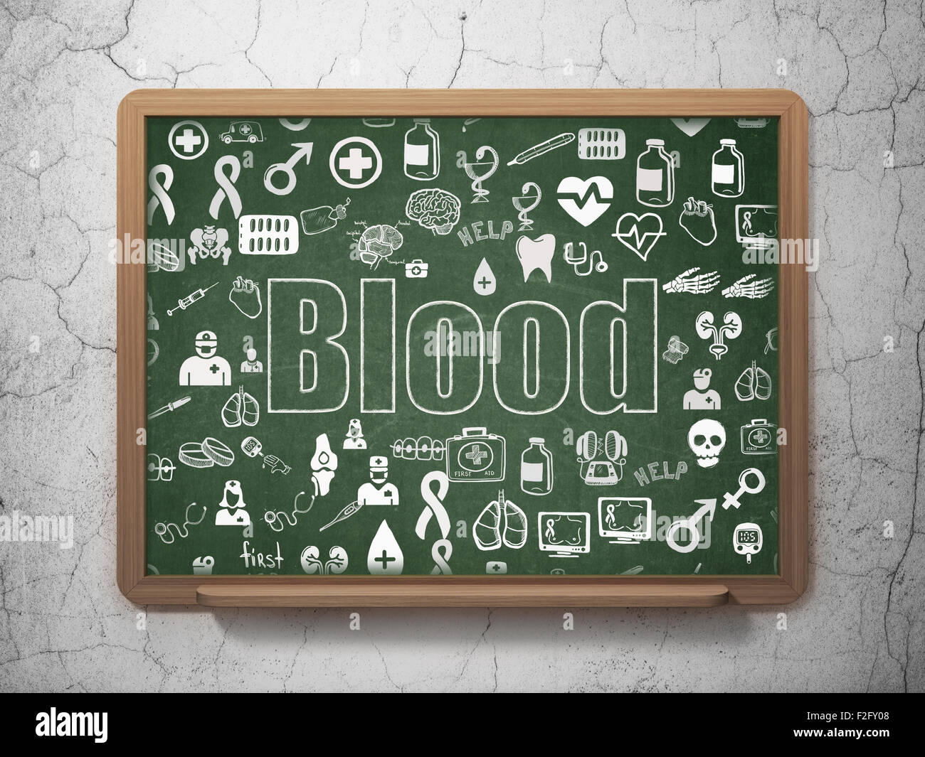 Health concept: Blood on School Board background Stock Photo - Alamy